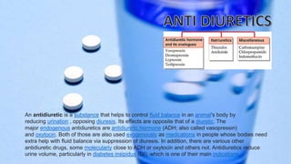 Diuretics & Antidiuretics (Pharmacology) | PPTX