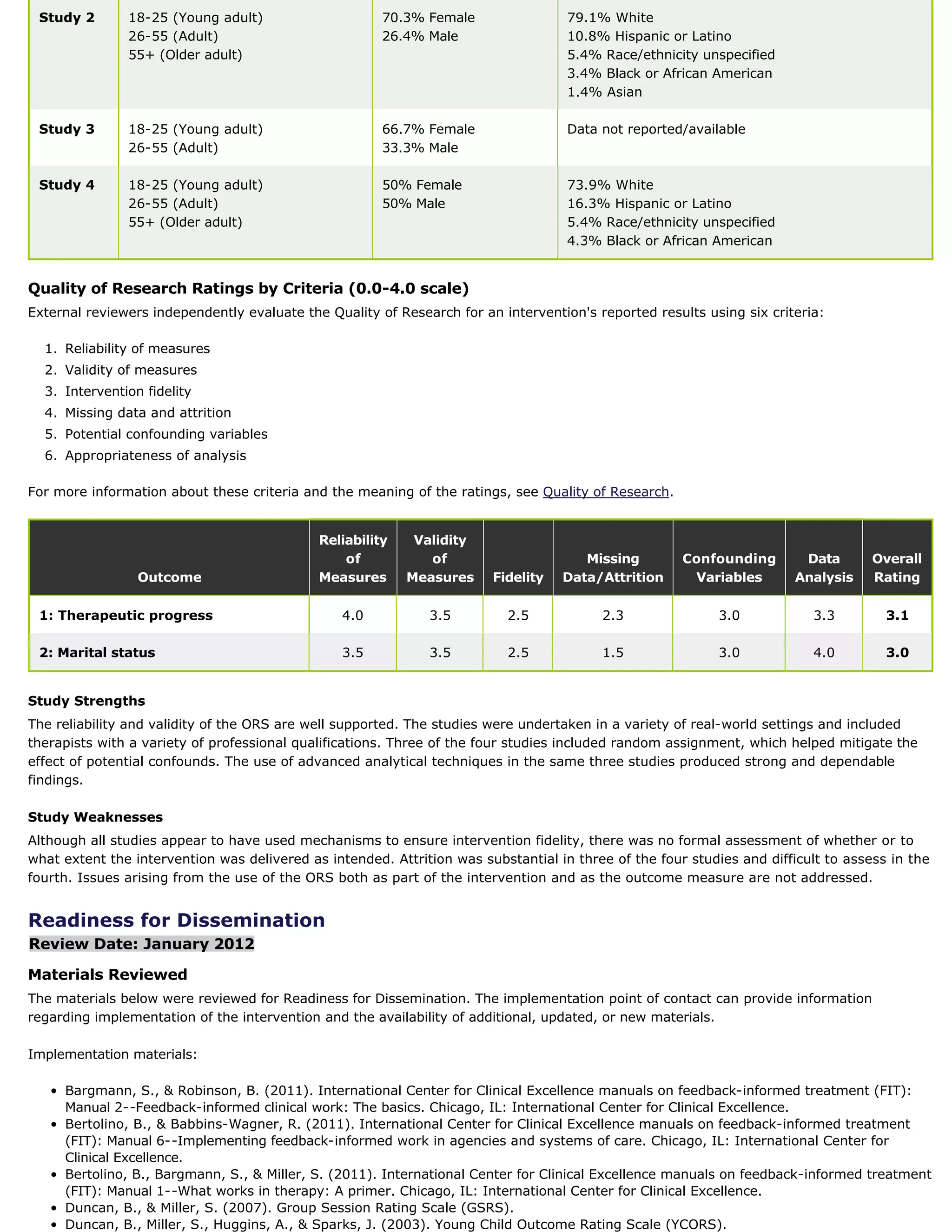 PCOMS ICCE SAMHSA Review | PDF