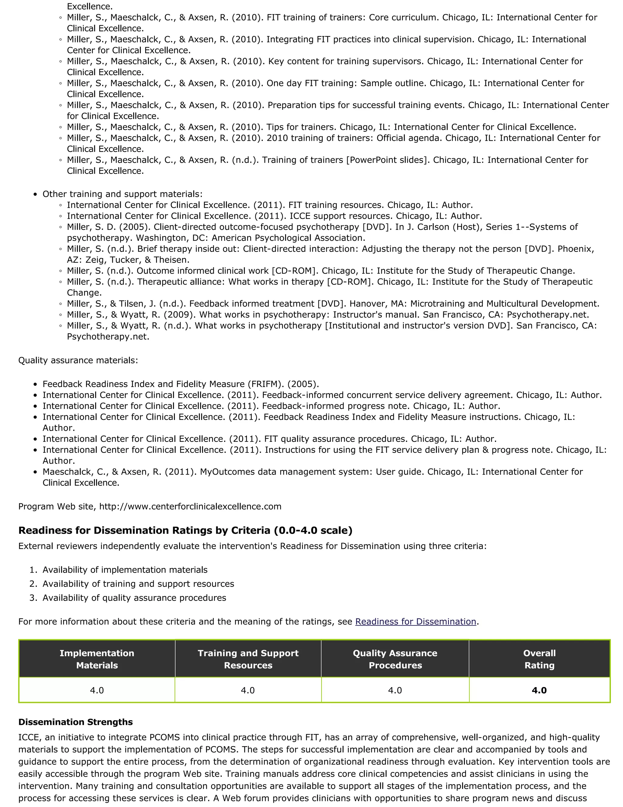 PCOMS ICCE SAMHSA Review | PDF