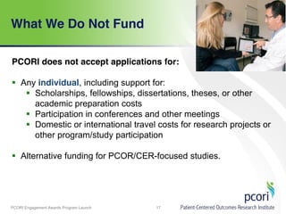 Launching the Eugene Washington PCORI Engagement Awards Program | PDF