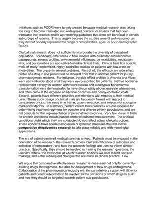 Pcori final writeup | PDF | Pharmaceutical Industry | Industries