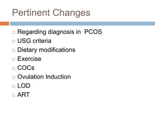 PCOS.. international guidelines ..changes everyone wants to know | PPTX