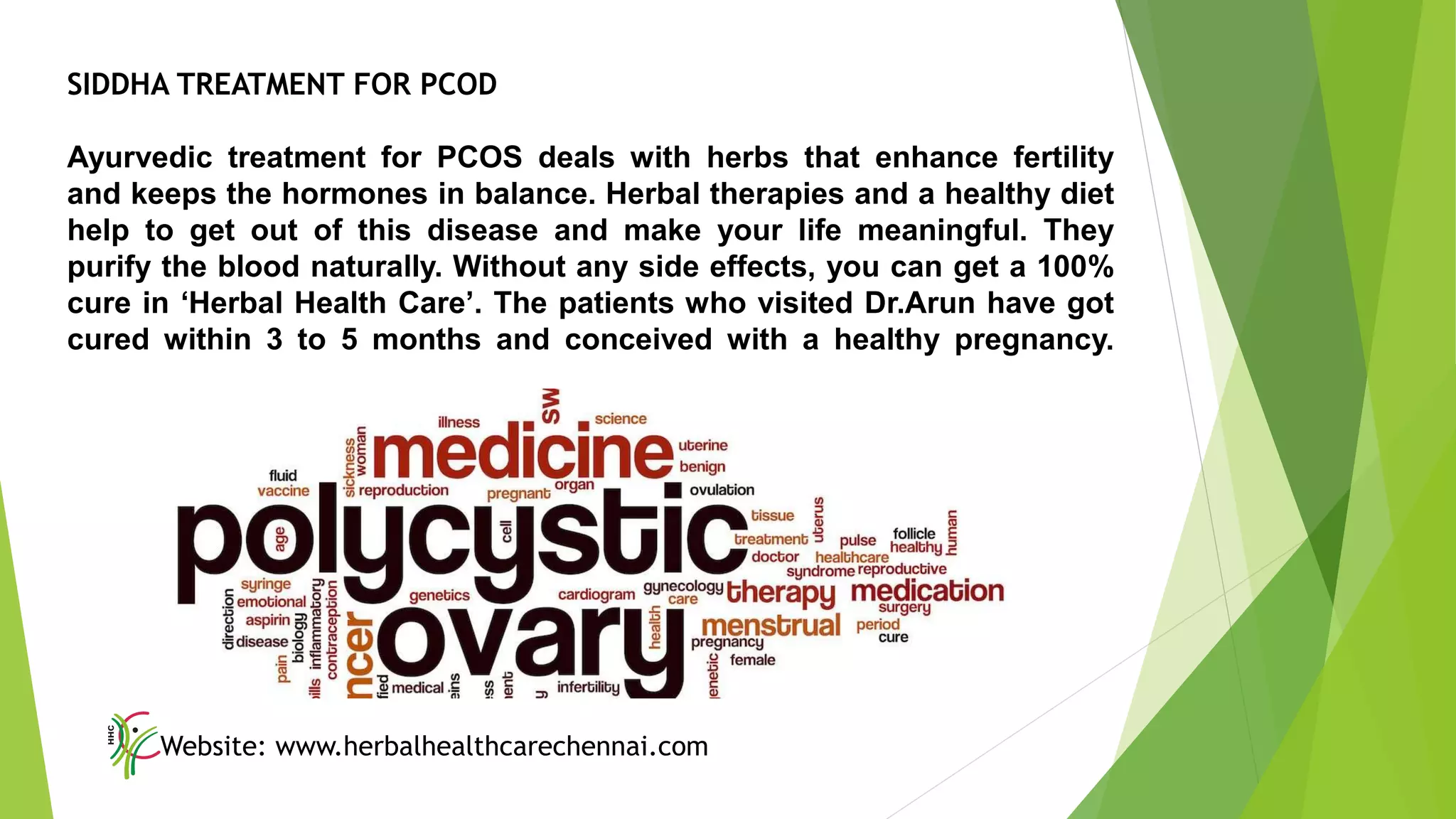 Pcos treatment in siddha | PPTX
