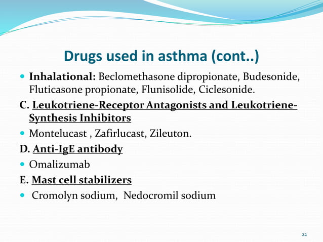 Pharmacotherapy for respiratory diseases Asthma and COPD | PPTX | Lung ...