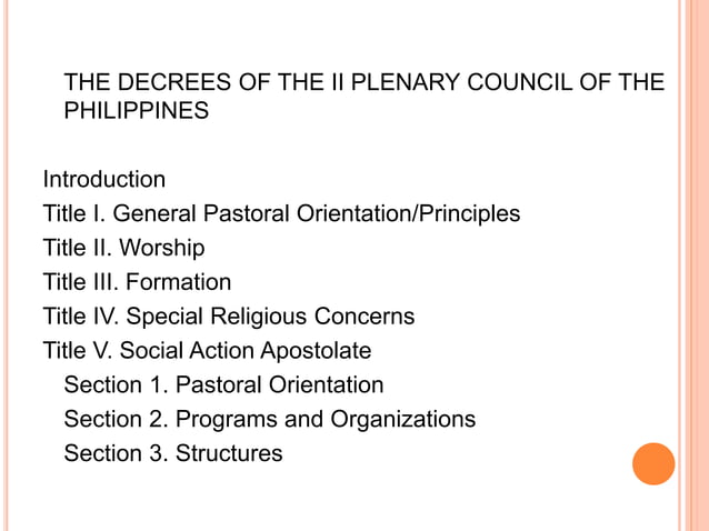 2nd Plenary Council of the Philippines (PCP II) | PPT | Christianity ...