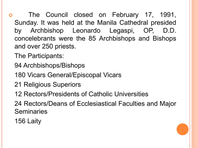 2nd Plenary Council of the Philippines (PCP II) | PPT | Christianity ...