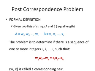 POST’s CORRESPONDENCE PROBLEM | PPT