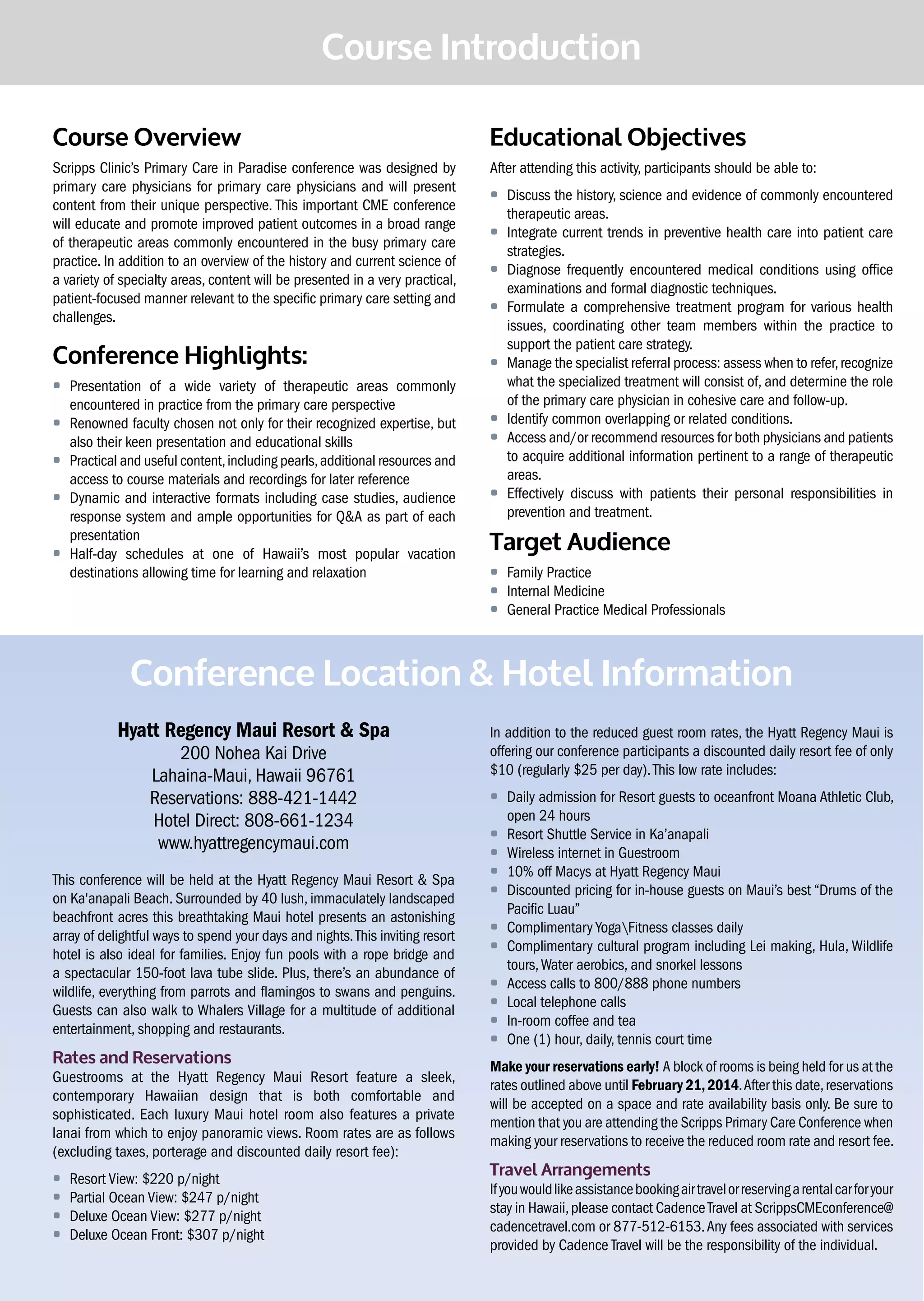 Scripps 19th Annual Primary Care in Paradise 2014 Brochure | PDF