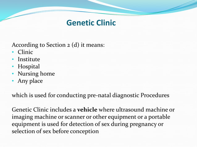 Pre Conception And Prenatal Diagnostic Techniques Act Pcpndt