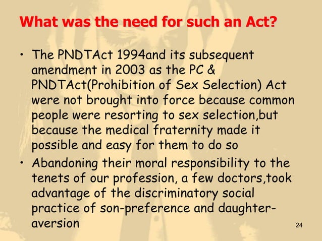 Pcpndt act | PPTX | Pregnancy | Reproductive Health