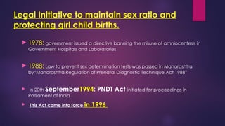 Pre conception and pre natal diagnostic techniques act | PPTX