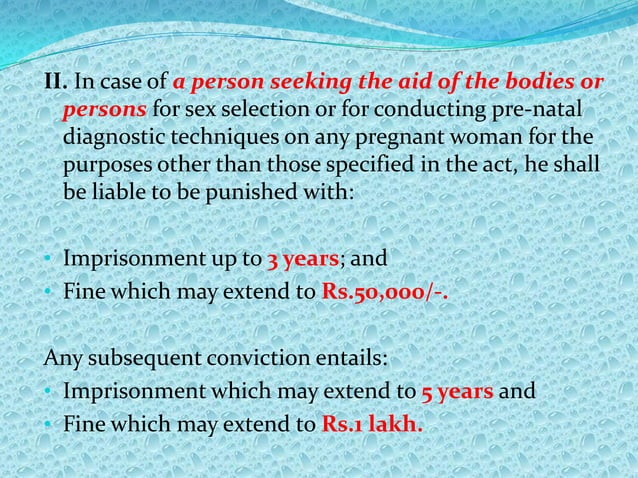 PNDT ACT/ PCPNDT ACT FOR UNDERGRADUATES | PDF | Pregnancy ...