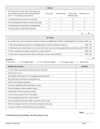 PCP Pain Screening Tool | PDF