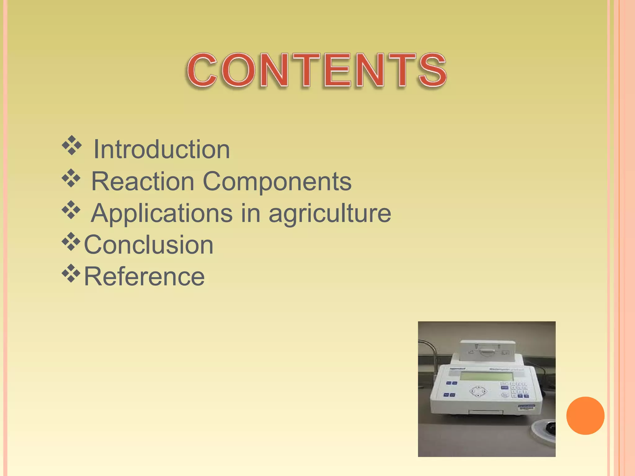 application of pcr in agriculture | PPT