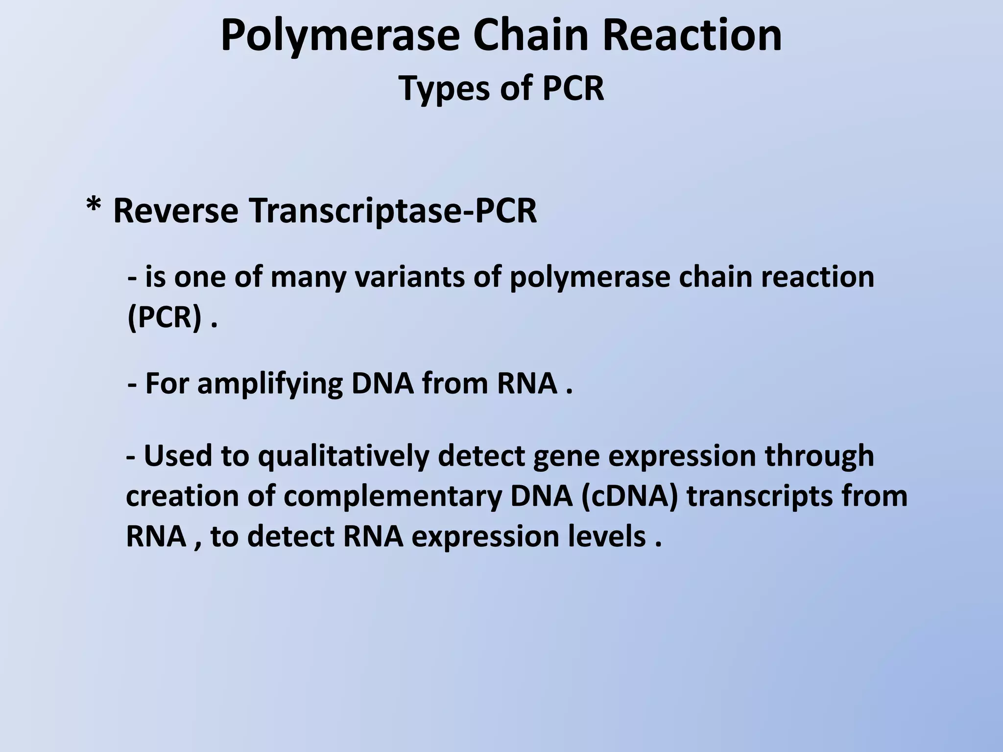 Polymerase Chain Reaction - PCR | PPTX