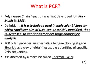 Polymerase Chain Reaction(PCR) | PPT