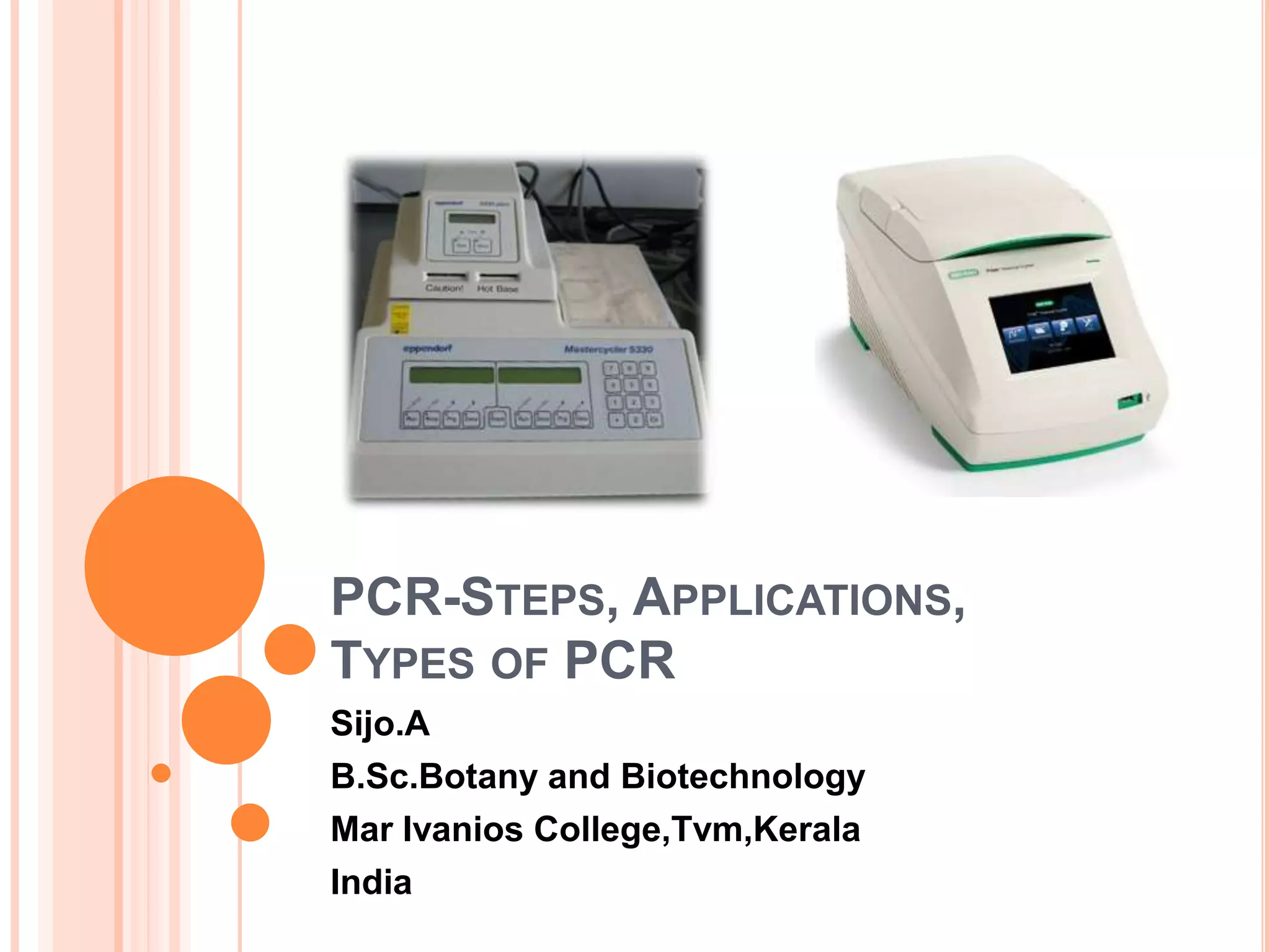 PCR- Steps;Applications and types of PCR (Exam point of view) | PPTX