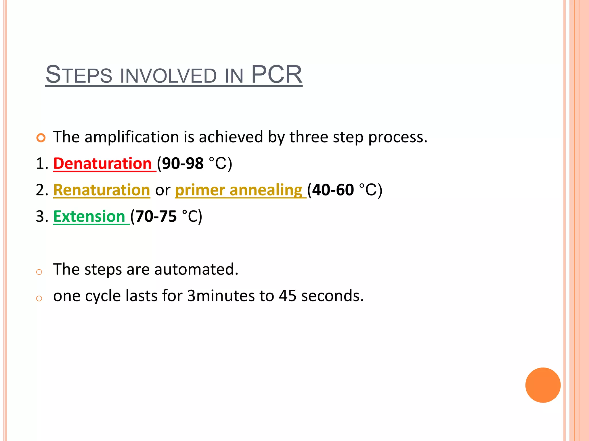 PCR- Steps;Applications and types of PCR (Exam point of view) | PPTX