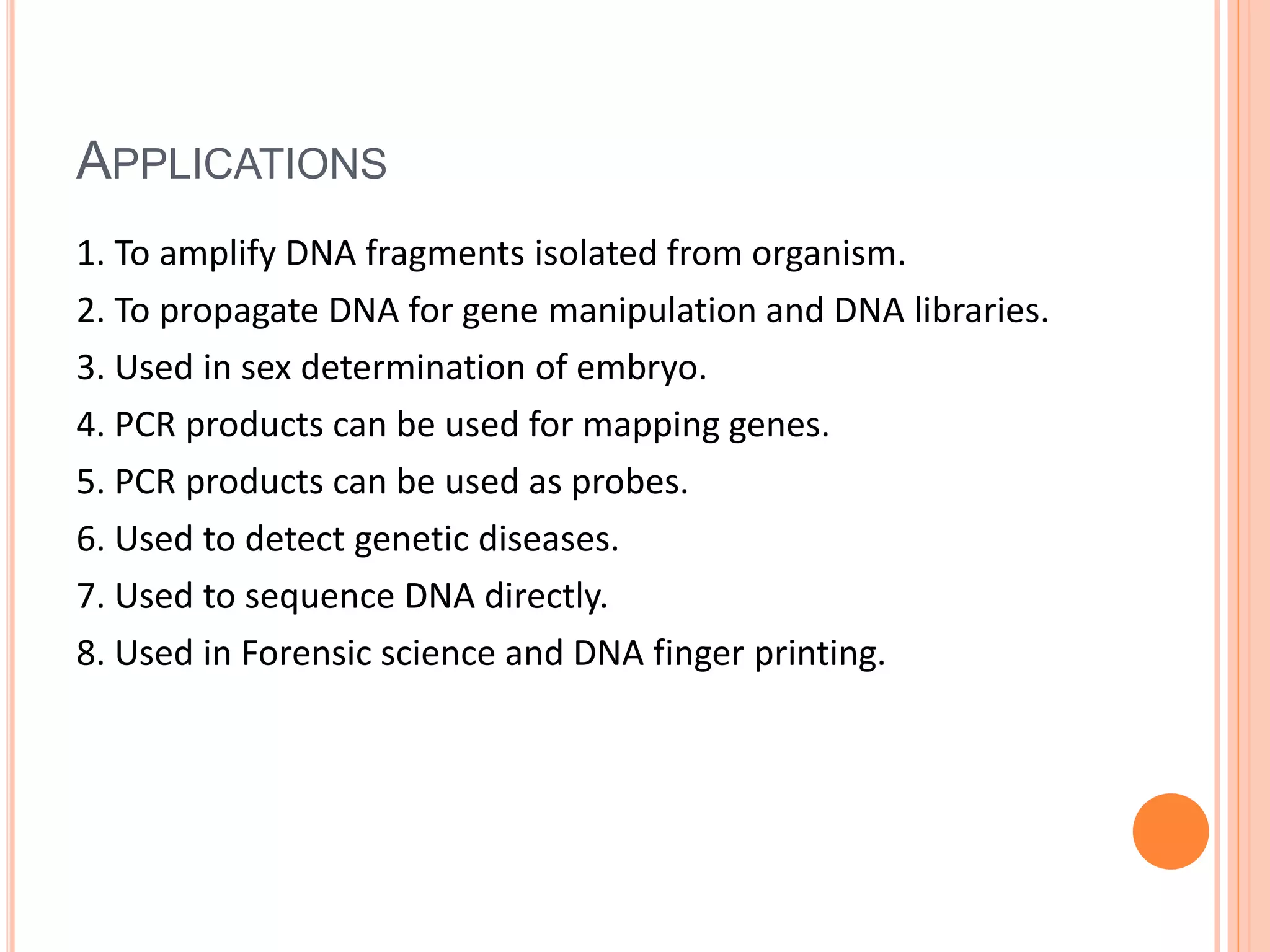 PCR- Steps;Applications and types of PCR (Exam point of view) | PPTX