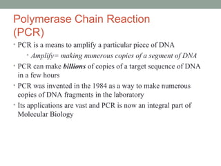 Polymerase Chain Reaction(PCR) | PPT