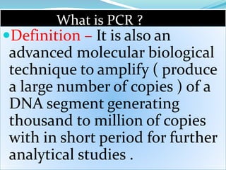 Polymerase cHain reaction procedure and application | PPTX