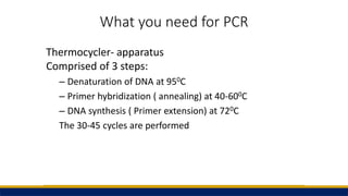 Polymerase chain reaction (PCR) | PPTX