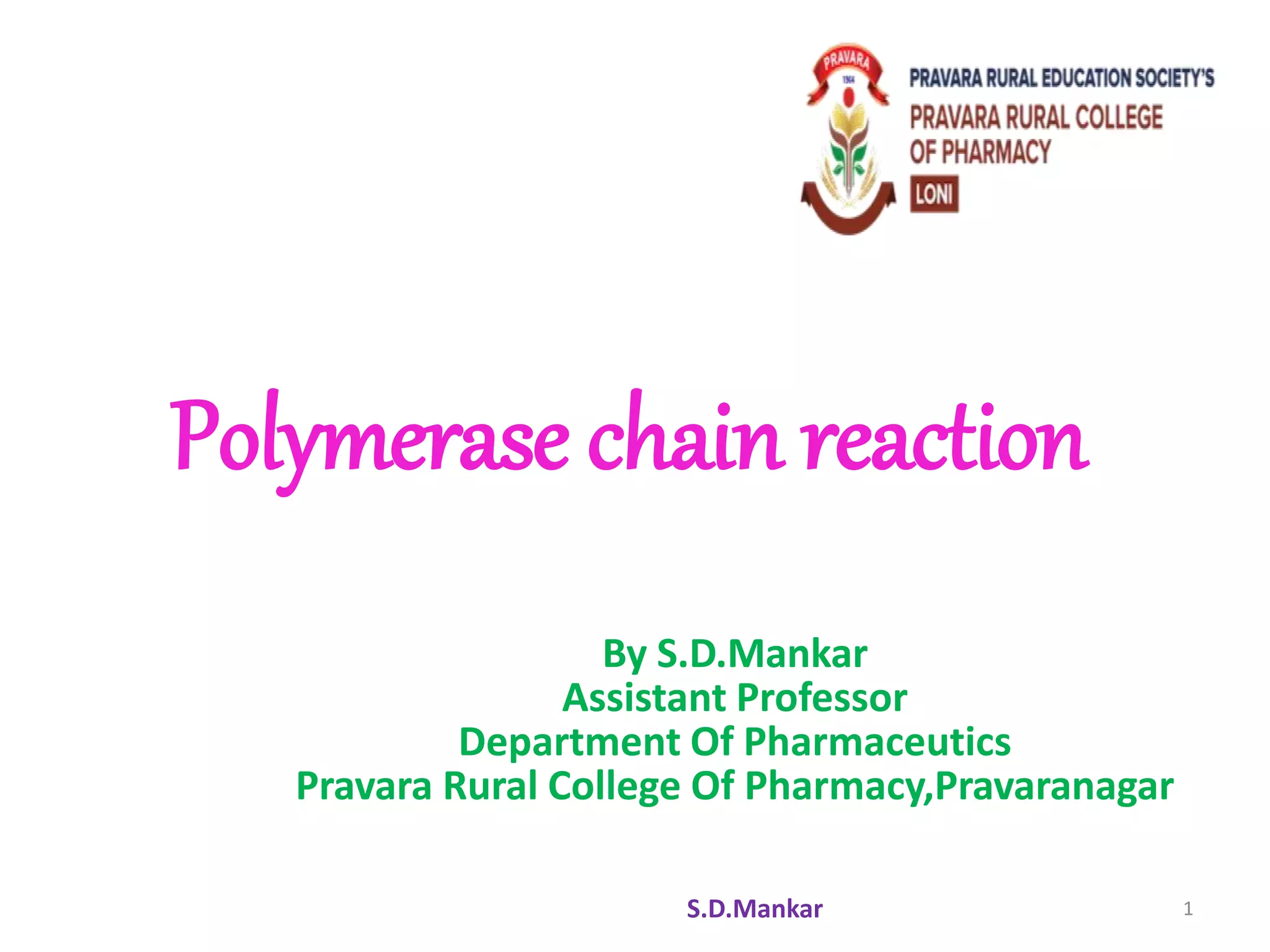 Polymerase Chain Reaction, PCR-139, Definition, Principle, Types and ...