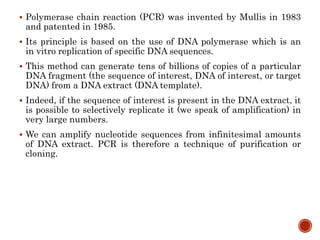 Pcr, Polymerase chain reaction principle of PCR, #PCR | PPTX