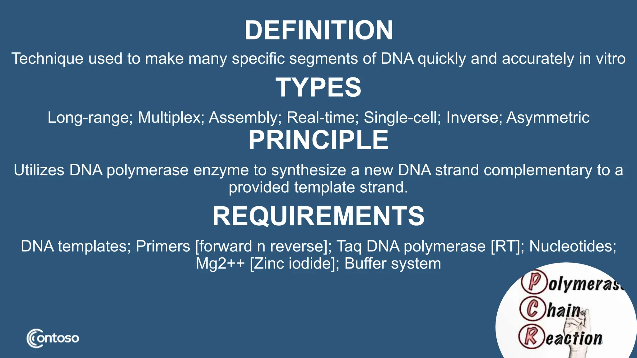 Polymerase chain reaction in Biochemistry | PPT