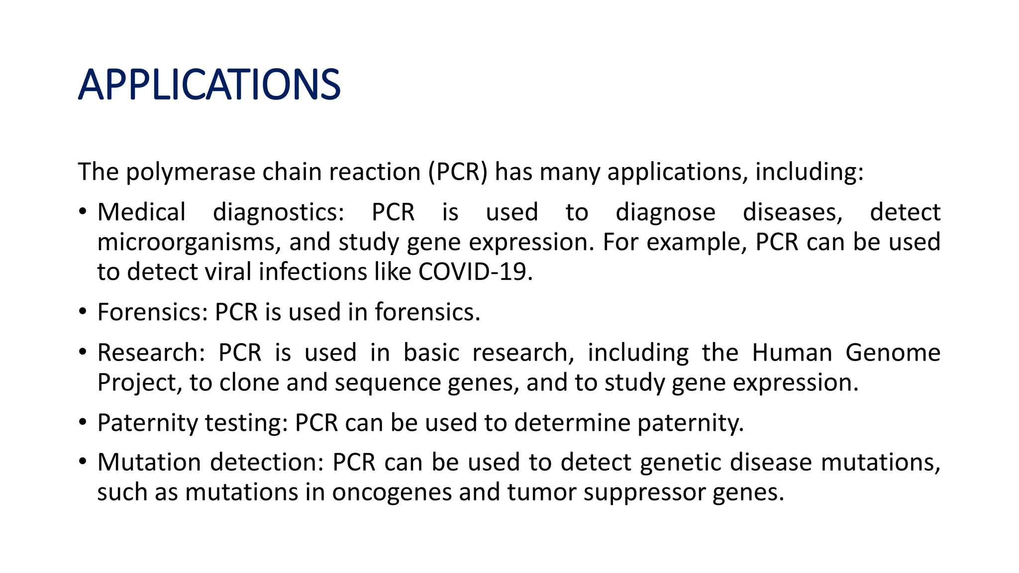 Polymerase Chain Reaction (PCR)- Steps and Application | PDF