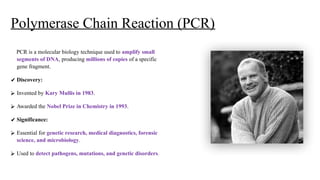 PCR(Polymerase chain reaction) and its types | PPTX