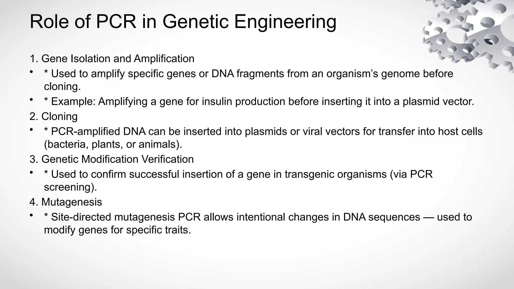 PCR,Role of PCR in Genetic Engineering.pptx