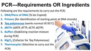 PCR --Polymerase Chain Reaction | PPT