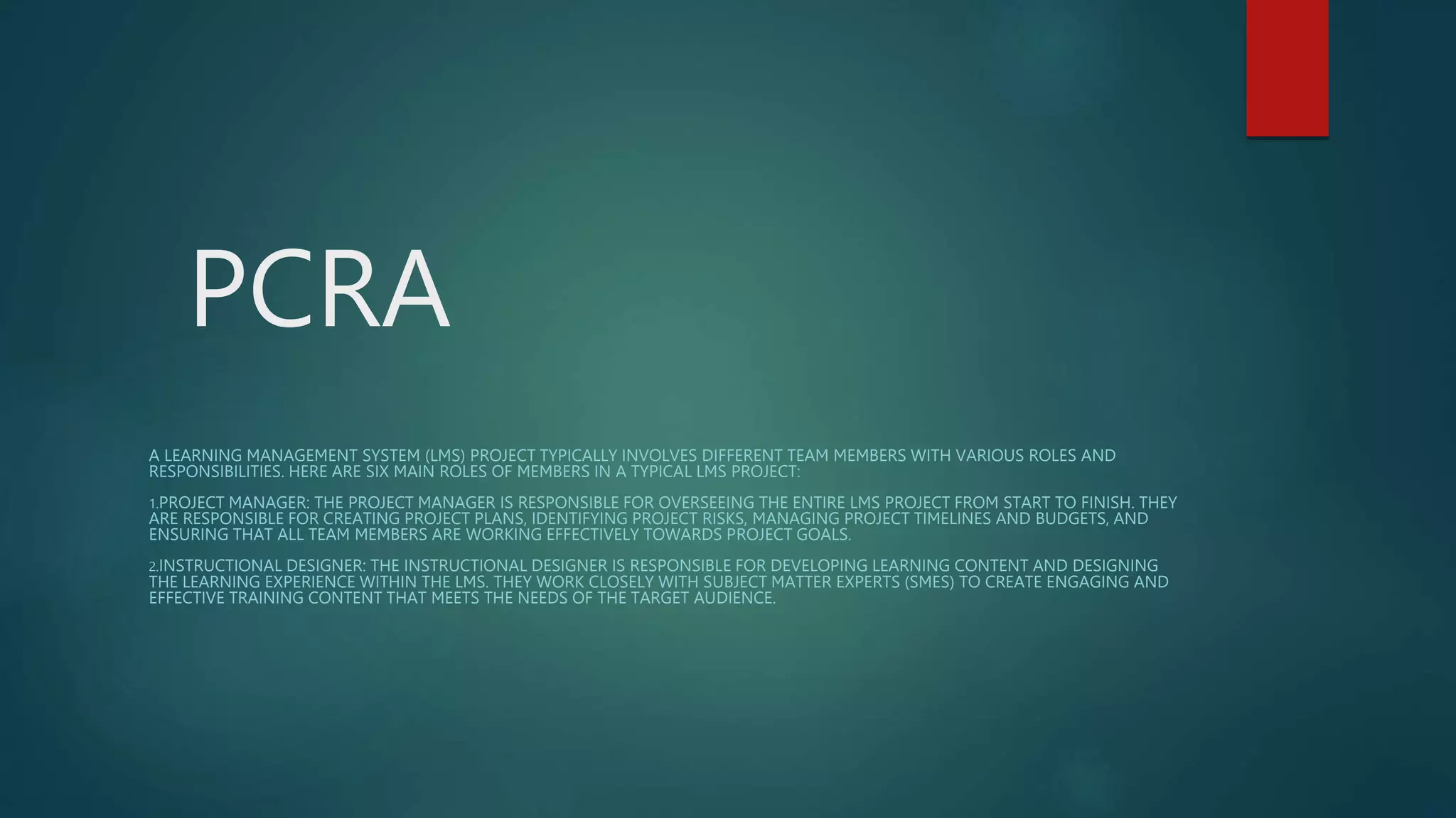 PCRA.pptx | Business | Business and Finance