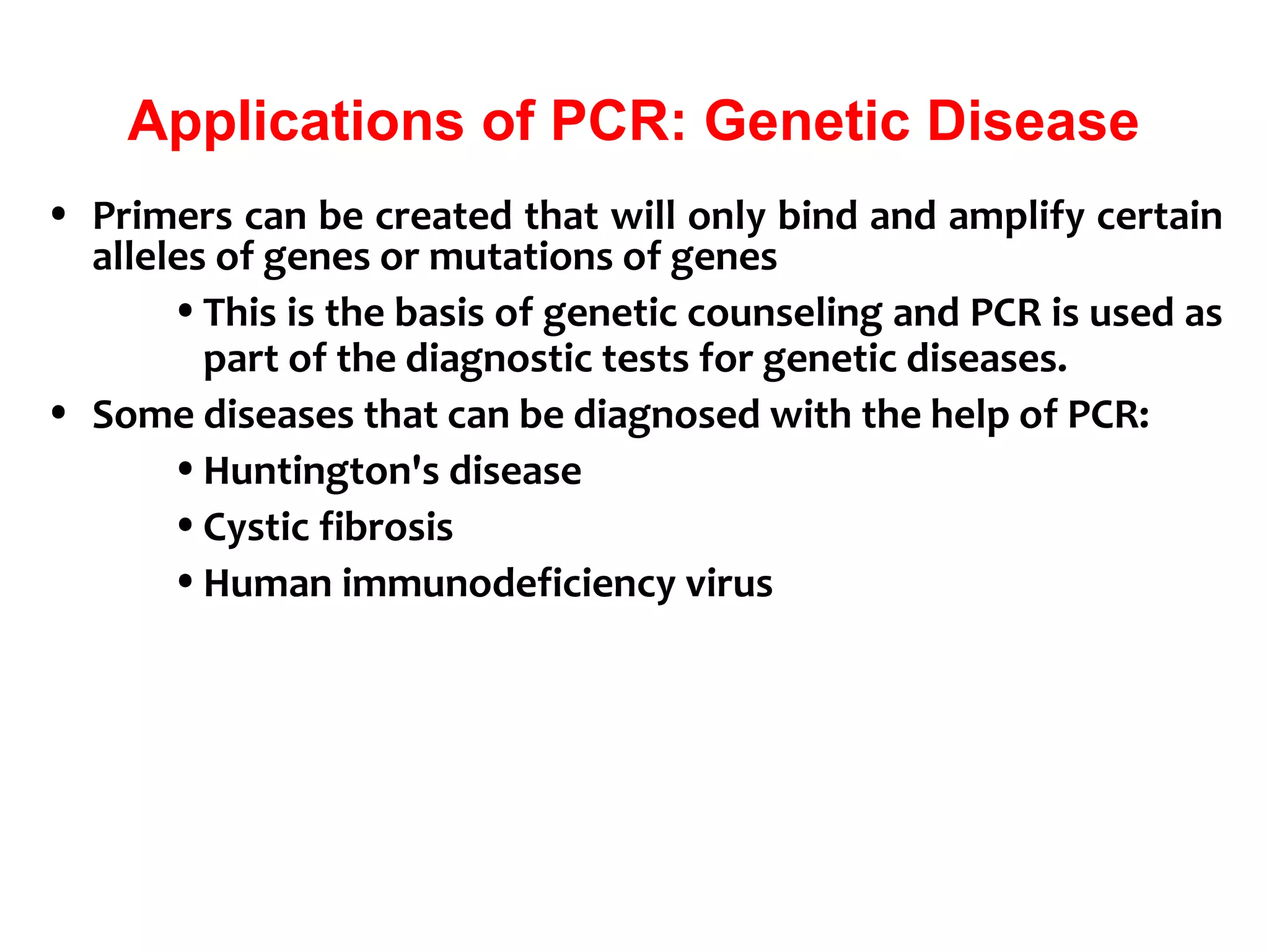Pcr and its applications | PPT
