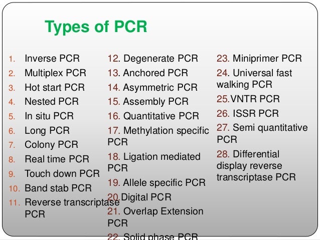 Pcr and its types