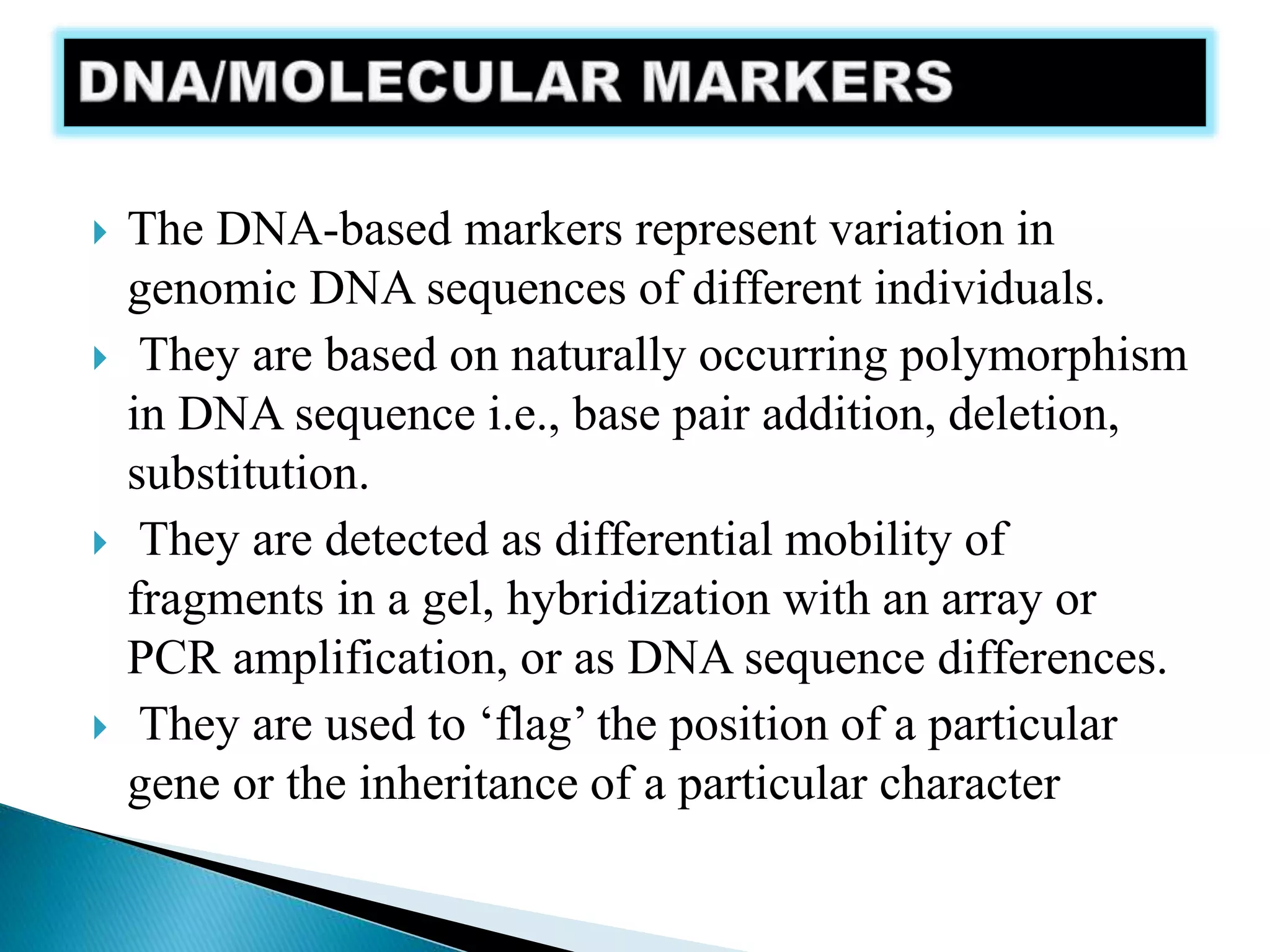 PCR and Non PCR based molecular markers | PPTX