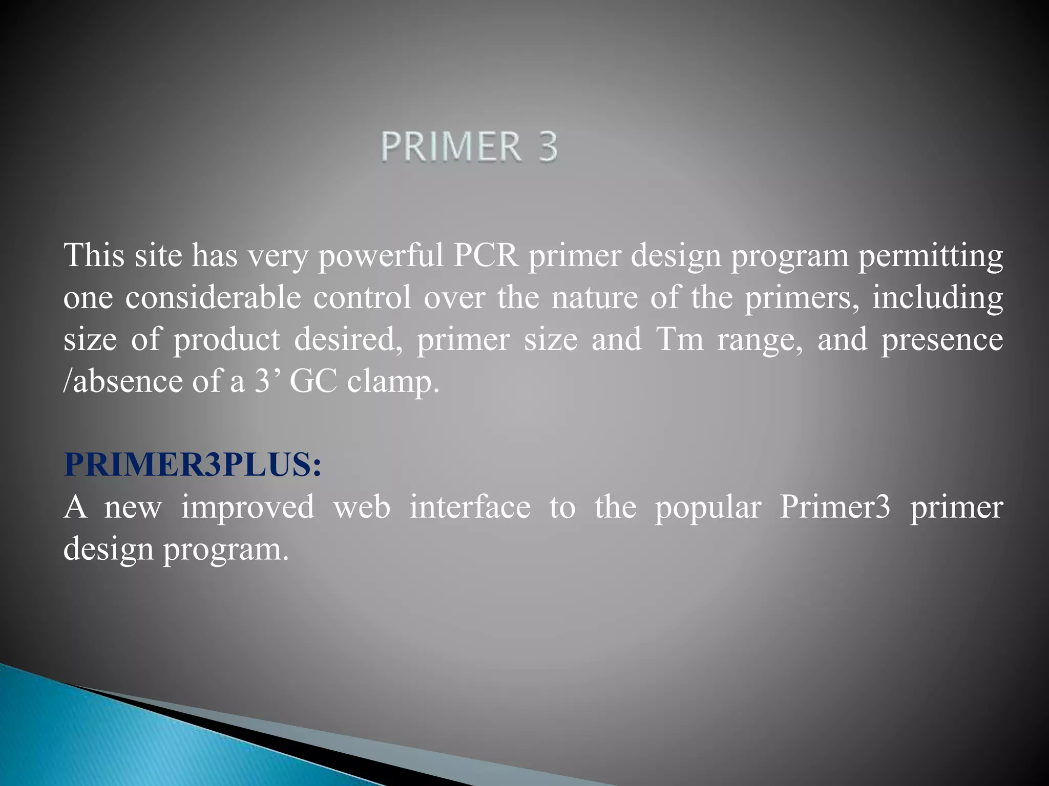 Pcr and primer designing | PPTX