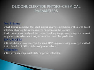 Pcr and primer designing | PPTX
