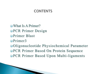 Pcr and primer designing | PPTX