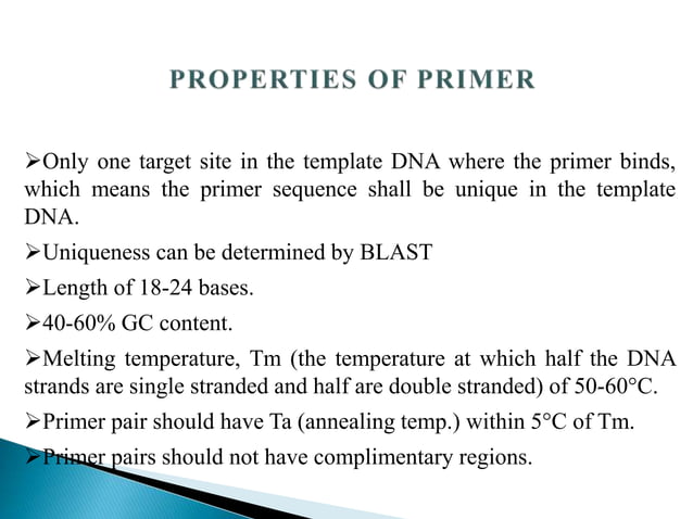 Pcr and primer designing | PPTX