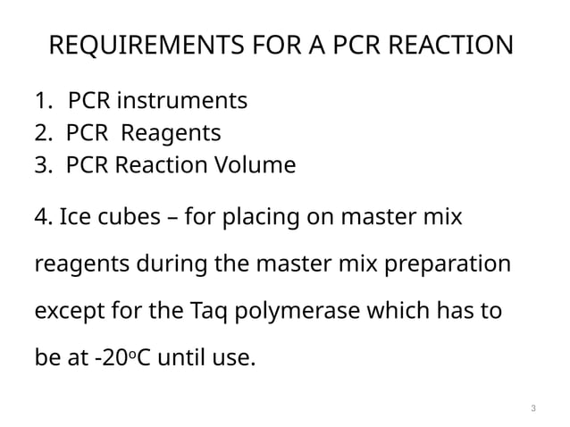 PCR CONCERPTS & PCR SET UP LECTURE.pptx. | PPTX | Chemistry | Science