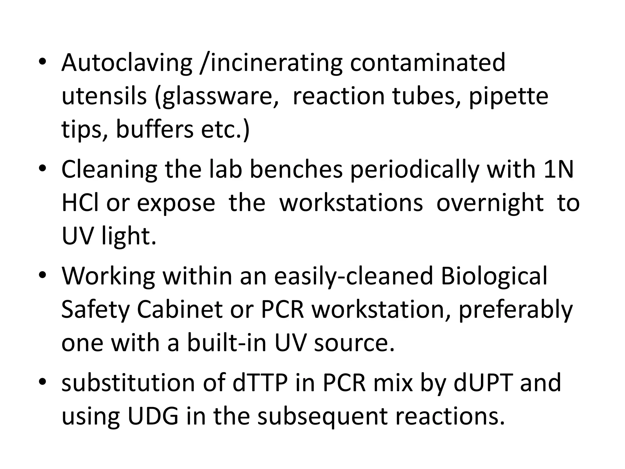 Pcr contamination prevention | PDF