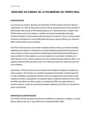 PCR en tiempo real | DOCX