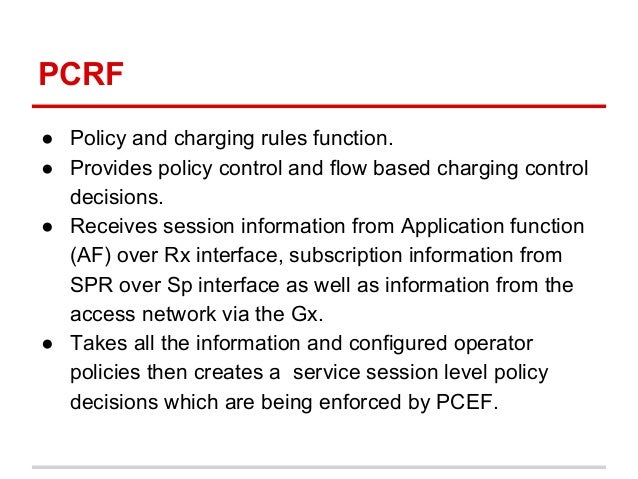 PCRF as an EPC component