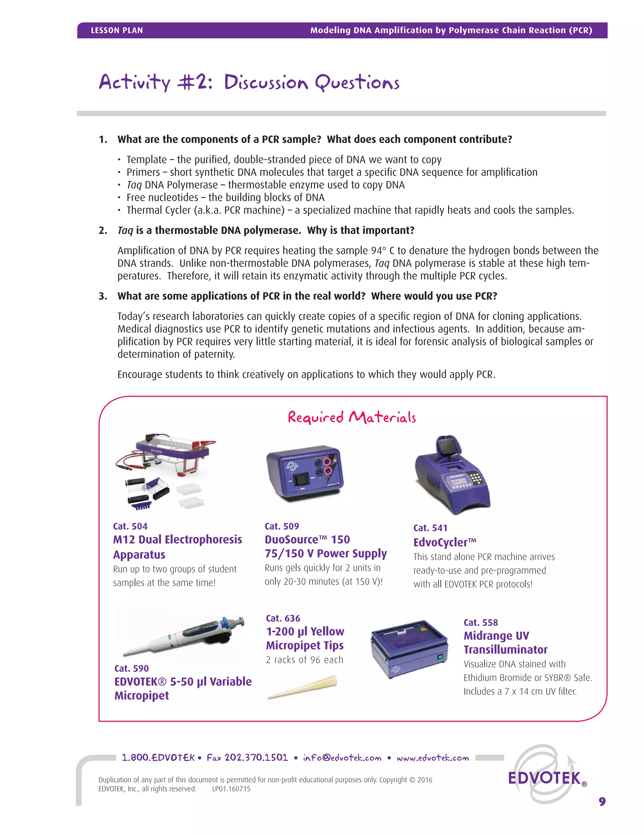 Modeling DNA Amplification by Polymerase Chain Reaction (PCR) | PDF