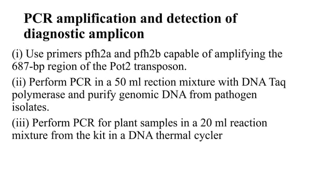 PCR (polymerase chain reaction) and Extraction of DNA from fungal plant ...