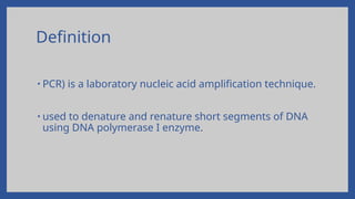 PCR ( Polymerase Chain Reaction) DNA sequencing .pptx