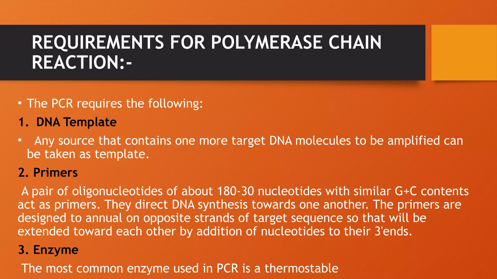 POLYMERASE CHAIN REACTION (PCR) | PPT