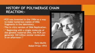 POLYMERASE CHAIN REACTION (PCR) | PPT